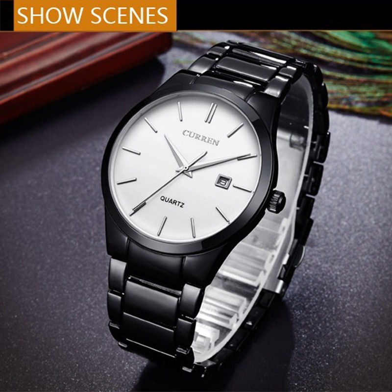 Curren Men's Watch Simulated Quartz Automatic Calendar Stainless Steel ...