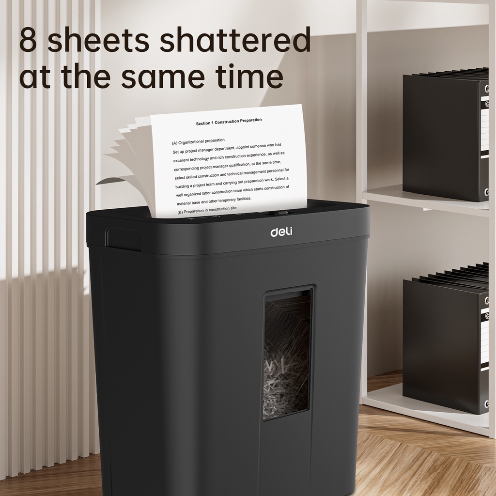 Deli 15/12L Automatic Cutting Paper Shredder 8 Sheets Paper Feeder ...