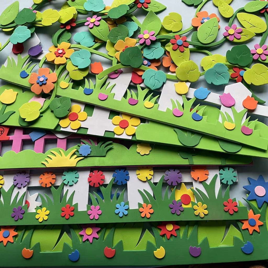Long Fence pagar Craft 3D EVA foam blackboard Wall Decoration ...