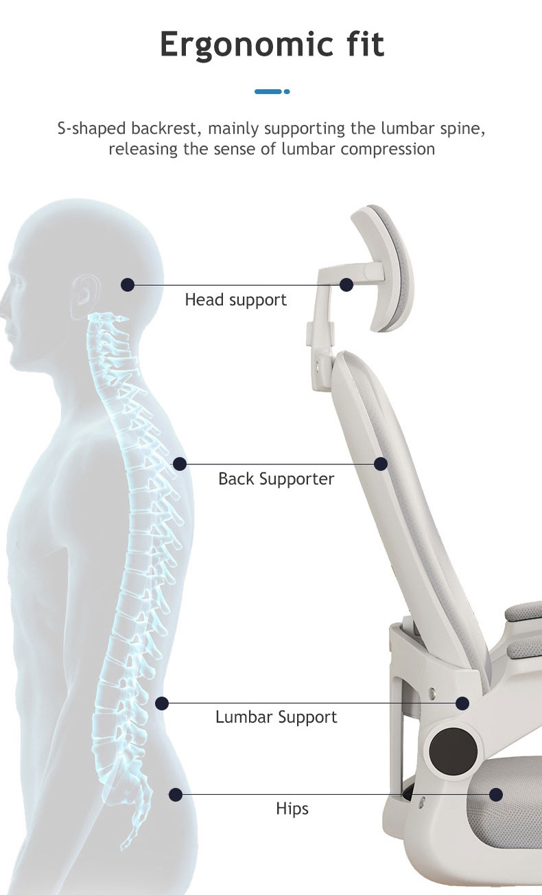 VOVOVA Office Chair Ergonomics Chair ventilation Mesh Computer Office ...