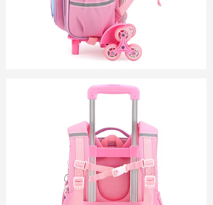 ZIRANYU Trolley bag for kids girls Unicorn bag Rolling luggage Backpack ...