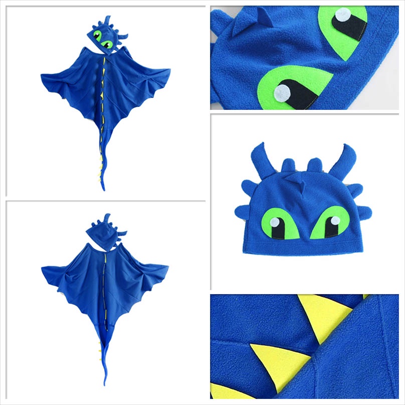 Dragon Costume Cloak with Hat Toothless Dragon Costume Cape Halloween ...