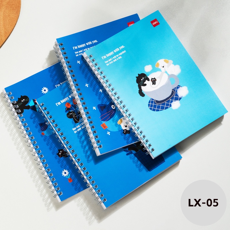 Deli A5 Cute Spiral Notebook 60Sheets Student Binder Notebook School ...
