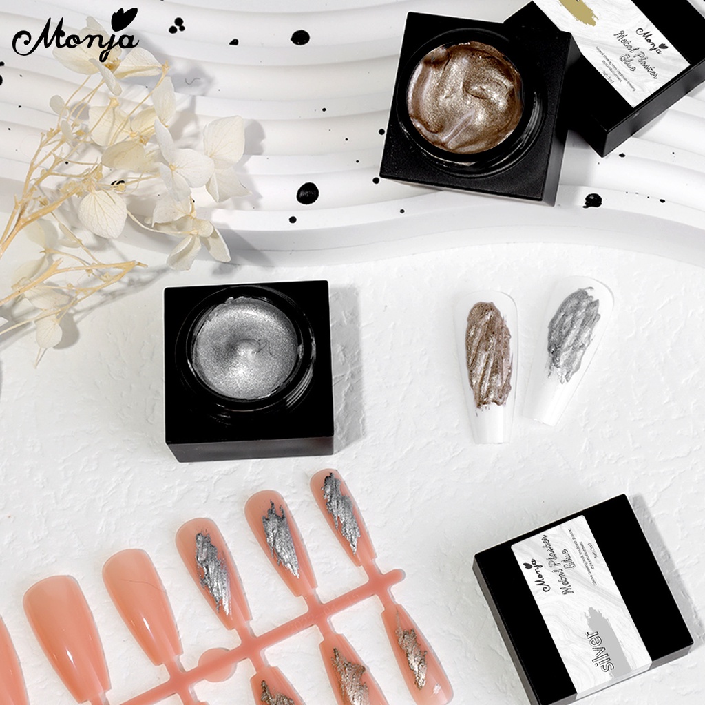 Monja Metal Plaster Gel 3d Silver Golden Nail Gypsum Painted Engraved ...