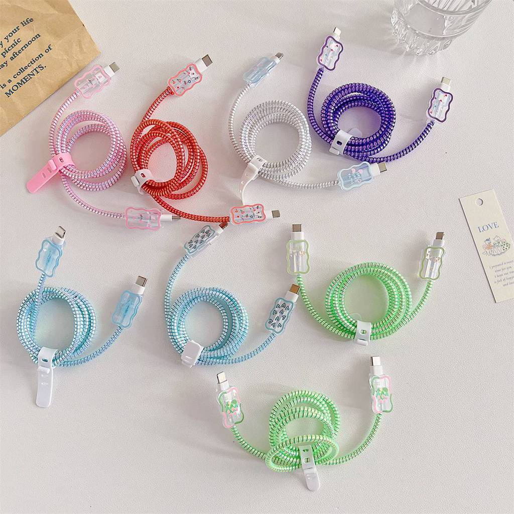 Android Type-C Cable Bite Charging Cord Line Wrapper Organizer 4PCS Set ...