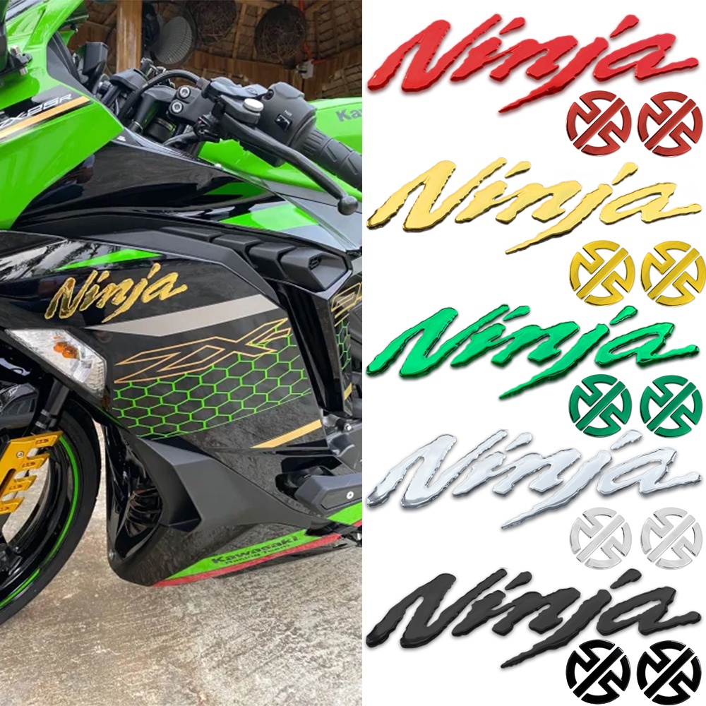 3D Badge Soft Adhesive Logo Decal Emblem For Motorcycle Kawasaki Ninja ...