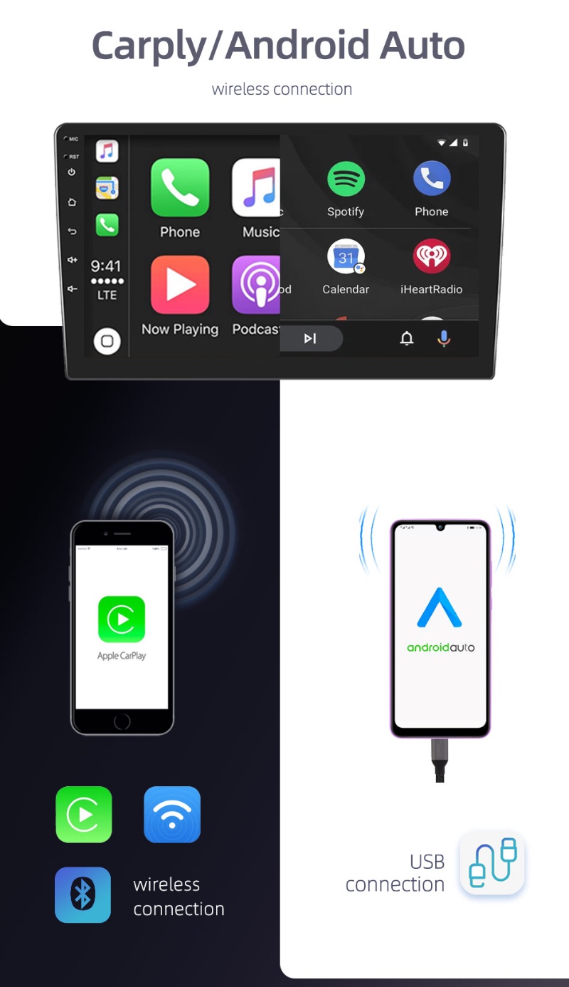 (6G+32G Android15 Carplay &Android Auto) 7"/9"/10.1"Inch Android Player ...