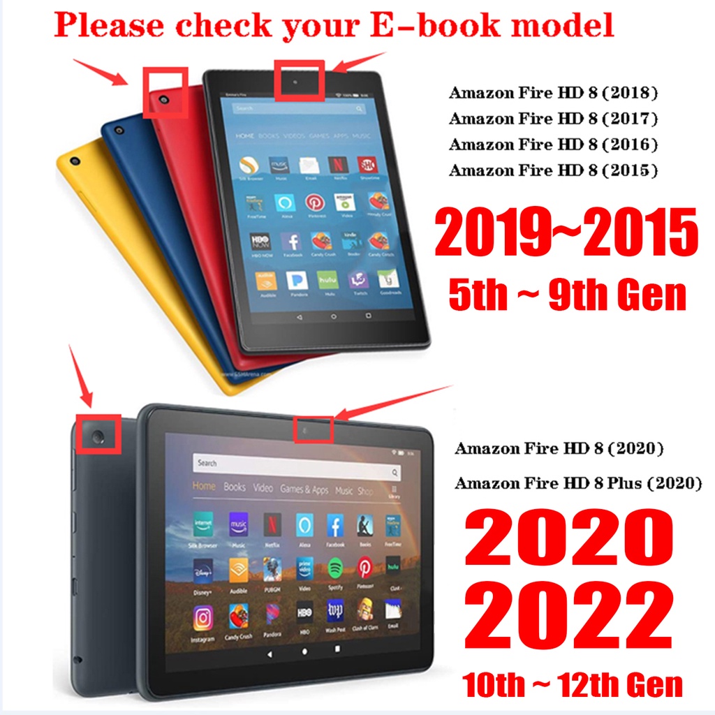 4-Corners Thickened Silicone Case For Amazon Fire HD 8 Plus 2024 HD8 ...
