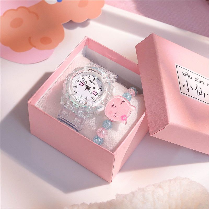 【Gift Set】Transparent Watch for Kids Girls Ins Style Student Simple ...