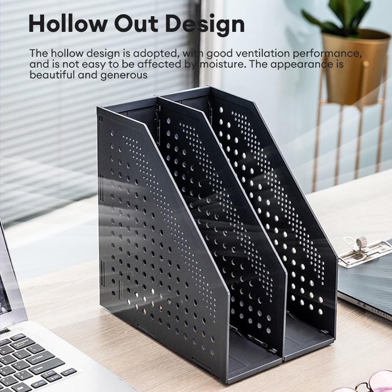 Deli Two-Fold Desktop Document Book Storage Folding File Box Office ...