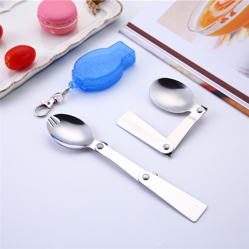Creative 304 Stainless Steel Foldable Spoon Fork Picnic Outdoor Camping ...