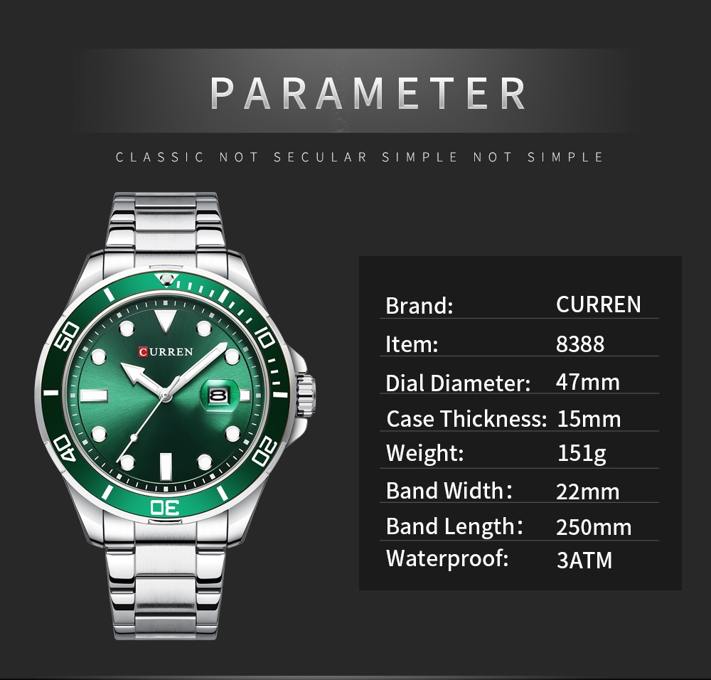 Curren Original Men's Watch Fashion Business Quartz Stainless Steel ...