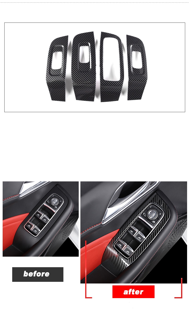 carbon fiber Car Window Lifter Switch Control Panel for Mg 6 Mg6 2020 ...