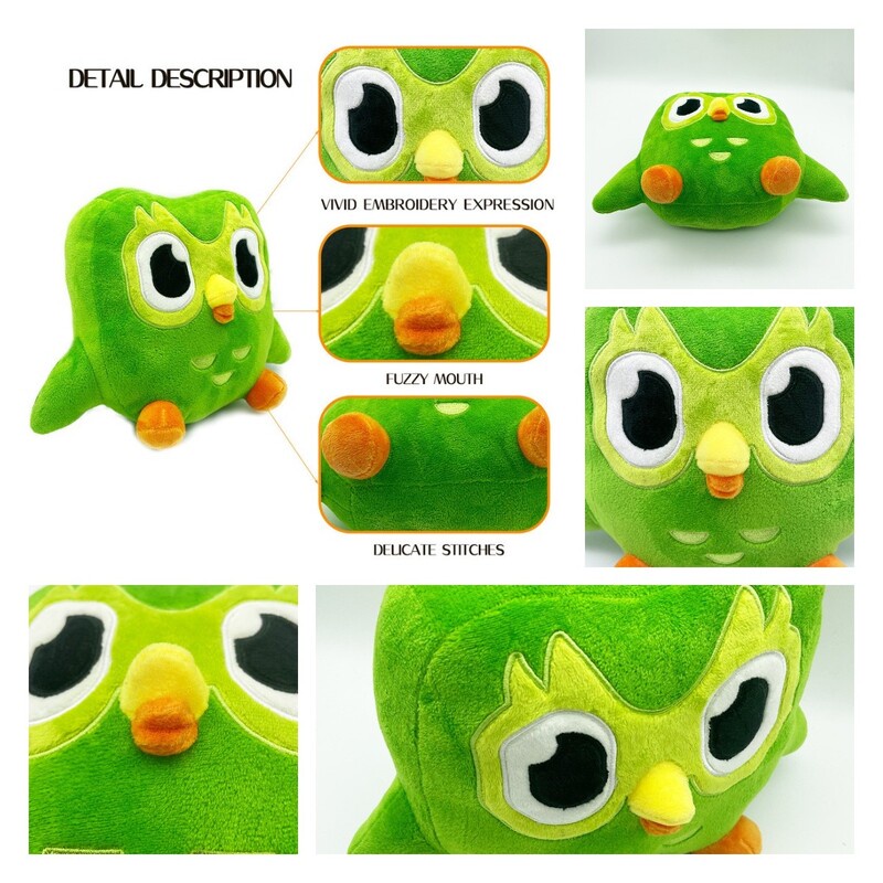 20cm Green Duolingo Owl Plush Toy Duo Plushie of Duo The Owl Cartoon ...