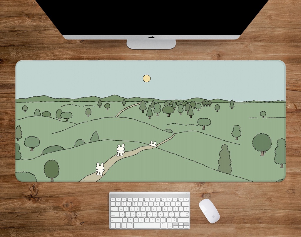 Cute Desk mat Kawaii Mousepad, Anime landscape aesthetics desk mat xl ...