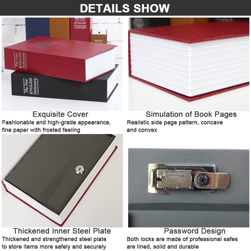 【Ship in 24h】4 Size Password Safe Box with Key Creative mini Cash Vault ...