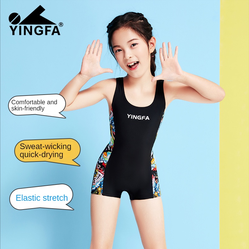 YINGFA Girls One Piece Swimwear Uv50+ Kids Beachwear Teenage Girls ...