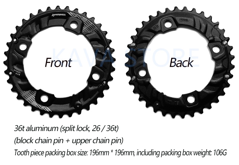 PROWHEEL Mountain Bike Chainring 26T 28T 36T 38T Crowns 64BCD 104BCD ...