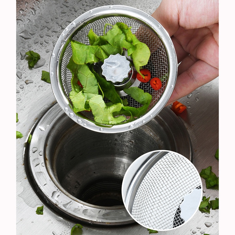 Kitchen Sink Strainer with Handle / Stainless Steel Wash Basin Drain ...