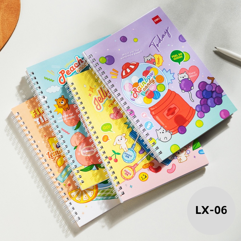 [Limited Sales]Deli A5 Cute Spiral Notebook 60Sheets Student Binder ...