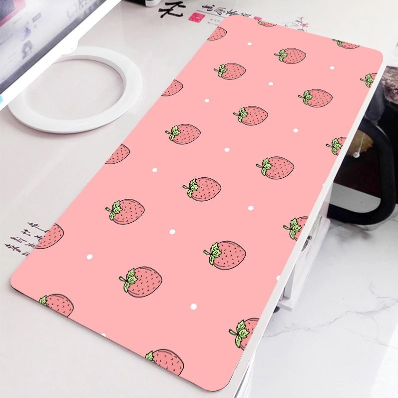 Strawberry Kawaii Desk Mat XXL Gaming Mousepad Pink Aesthetic Desk Pad ...