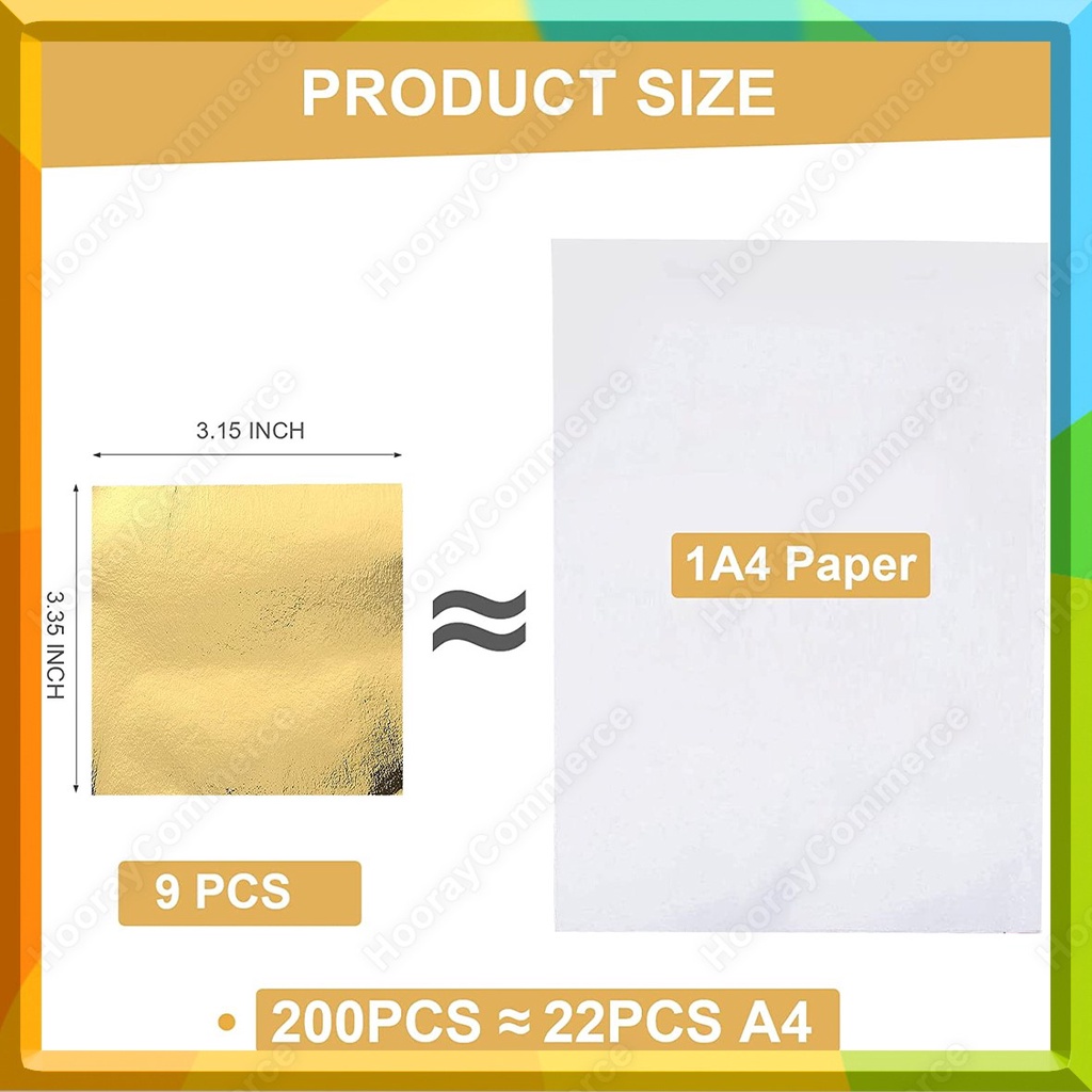 100 PCS Imitation Gold Leaf Sheets Gold Foil Sheets for Crafts Gilding ...