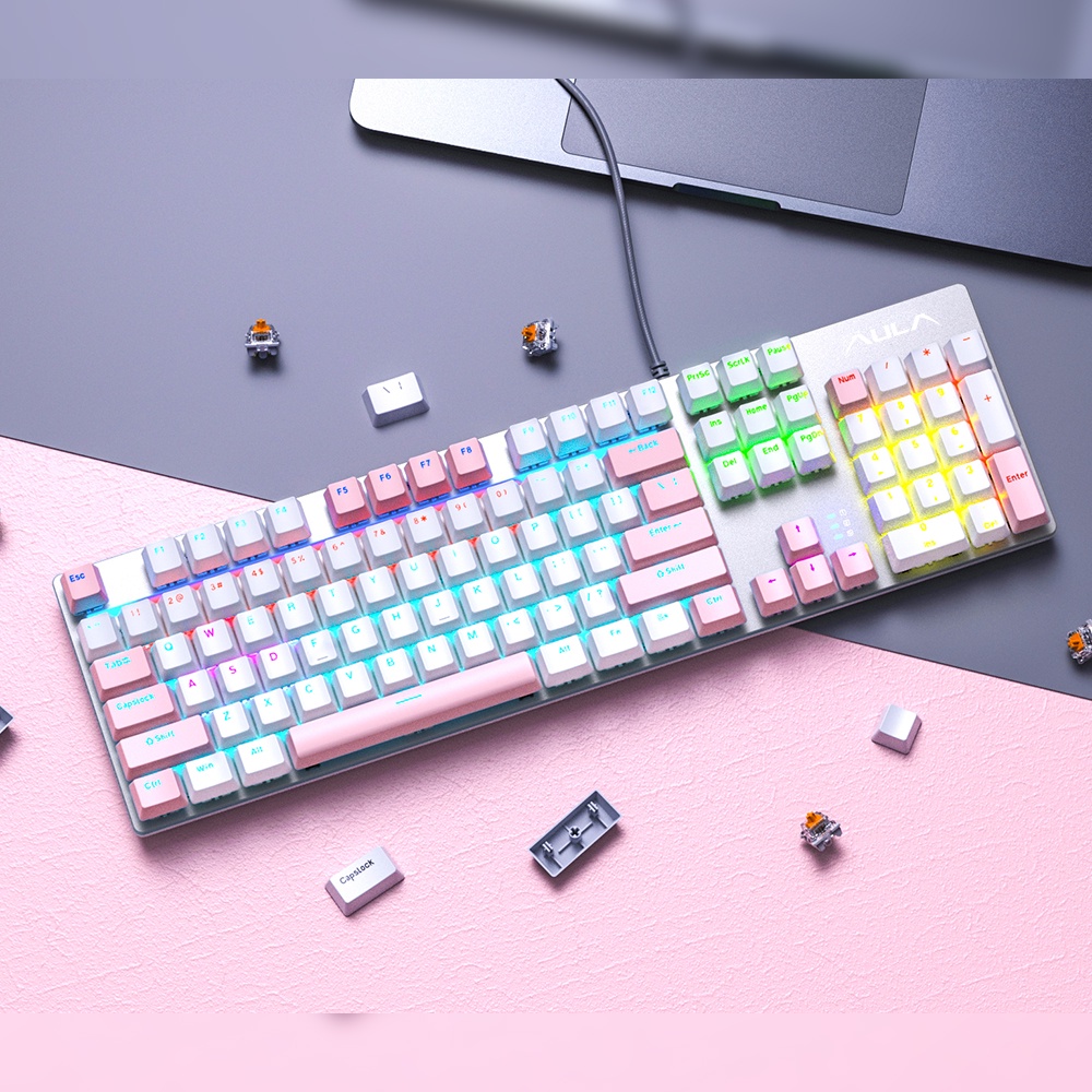 AULA 21-Key Abs Keycaps Light Transmitting Key Cap High-Quality ...