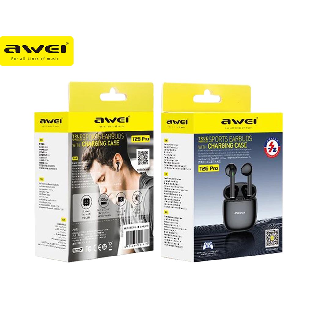 Awei T26 Pro TWS In-Ear Earbuds Wireless Bluetooth Earphones With ...