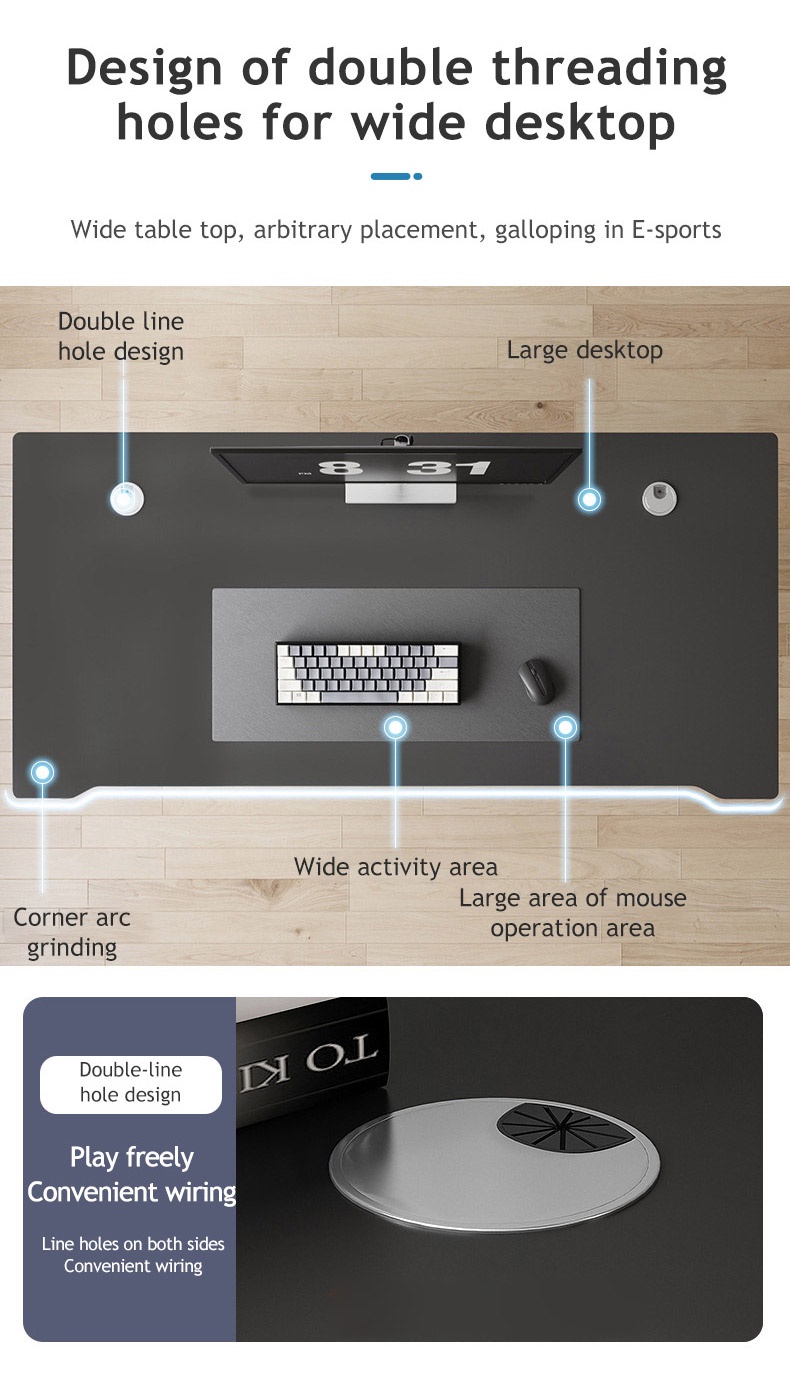 VOVOVA Gaming table 100/120/140cm computer set desk gaming desk table ...