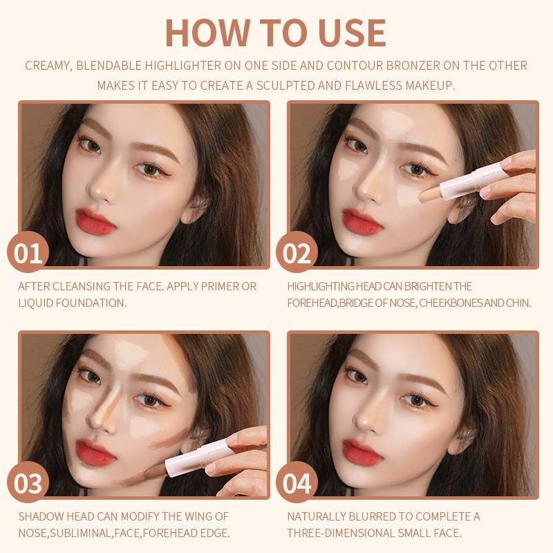 Kimuse Magic Highlight & Contour Stick Face Brightens & Shades Pencil ...