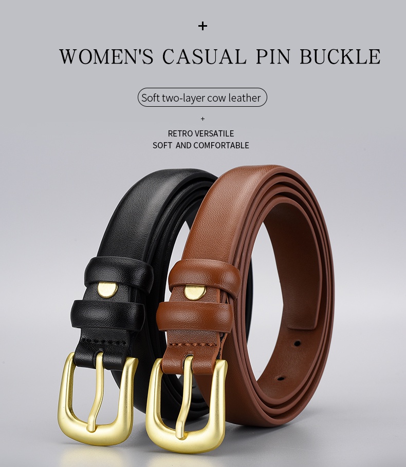 Baellerry Fashion Female Antique Metal Buckle Woman PU Leather Belt For ...