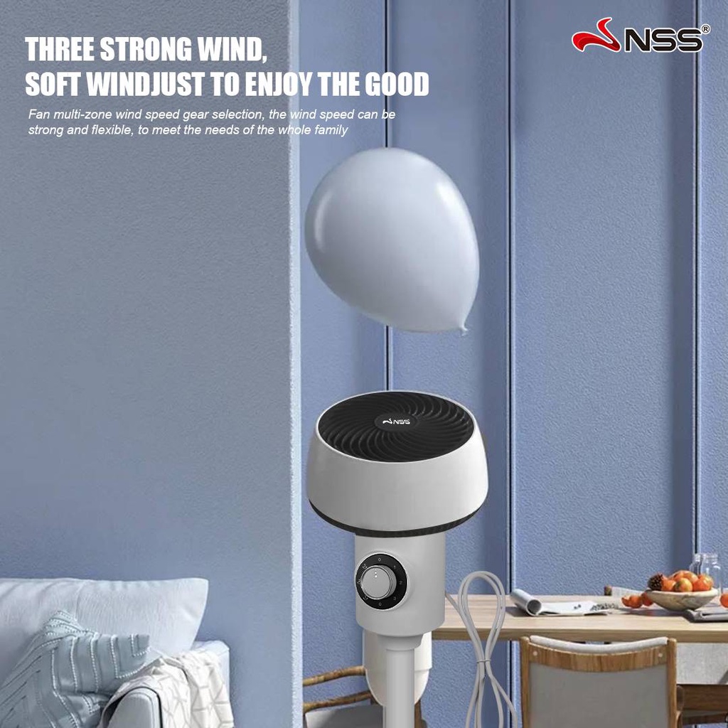NSS Electric Fan 8 inch Air Circulation Household Stand Fan with 3 ...