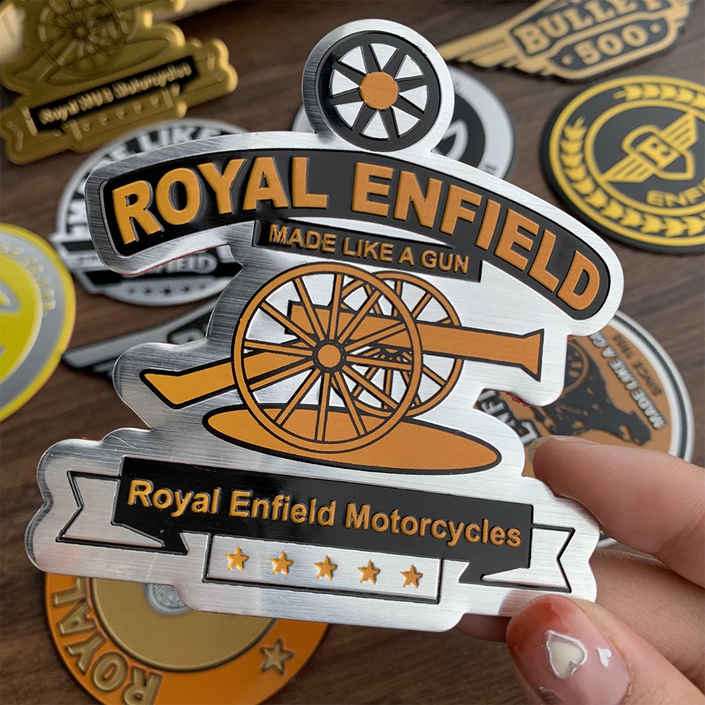 Aluminum Royal Enfield Motorcycle Emblem Badge Stickers Decals for ...