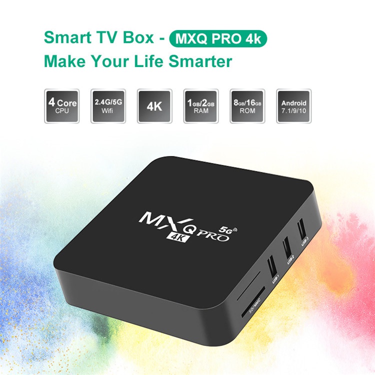 FTV01 MXQ Pro 4K Smart TV Box 16 Gb/256 WiFi Android 10.1 Smart HD Set ...