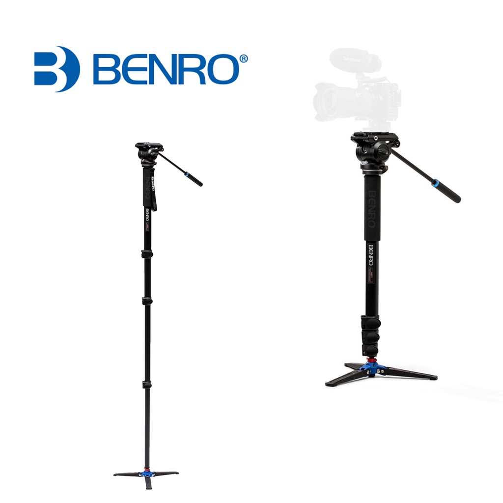 Benro A48F Travel Flip Lock Monopod and S4PRO Fluid Video Head with 4Kg ...