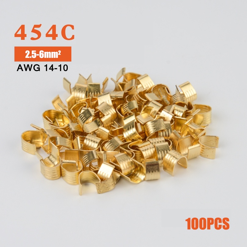 100Pcs U Shape Copper Ring Terminals Non-Insulated Car And Motorcycle ...