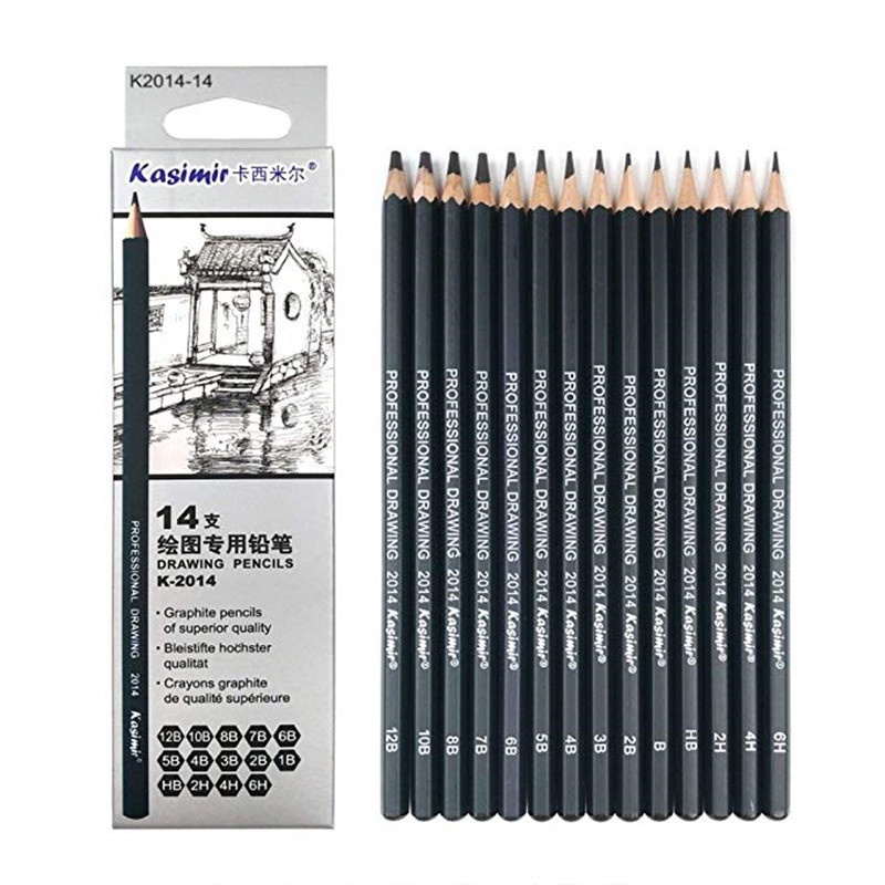 6H-12B Drawing Sketch Graphic Pencil Set 14 pcs/set Professional ...