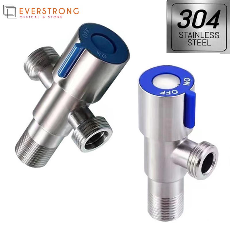 Heavy Duty SUS304 Stainless Steel 2 Way 1/2"×1/2“ Angle Valve For Toilet Bidet Faucet | Shopee ...