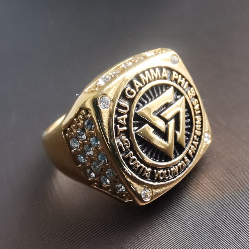 Stainless Steel Men's Ring Tau Gamma Phi Fraternity Ring with ...