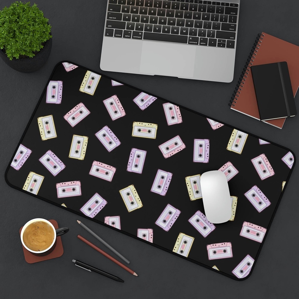 Kawaii Retro Desk Mat - Cute Cassette Tapes 80s 90s - Jumbo Mouse Pad ...