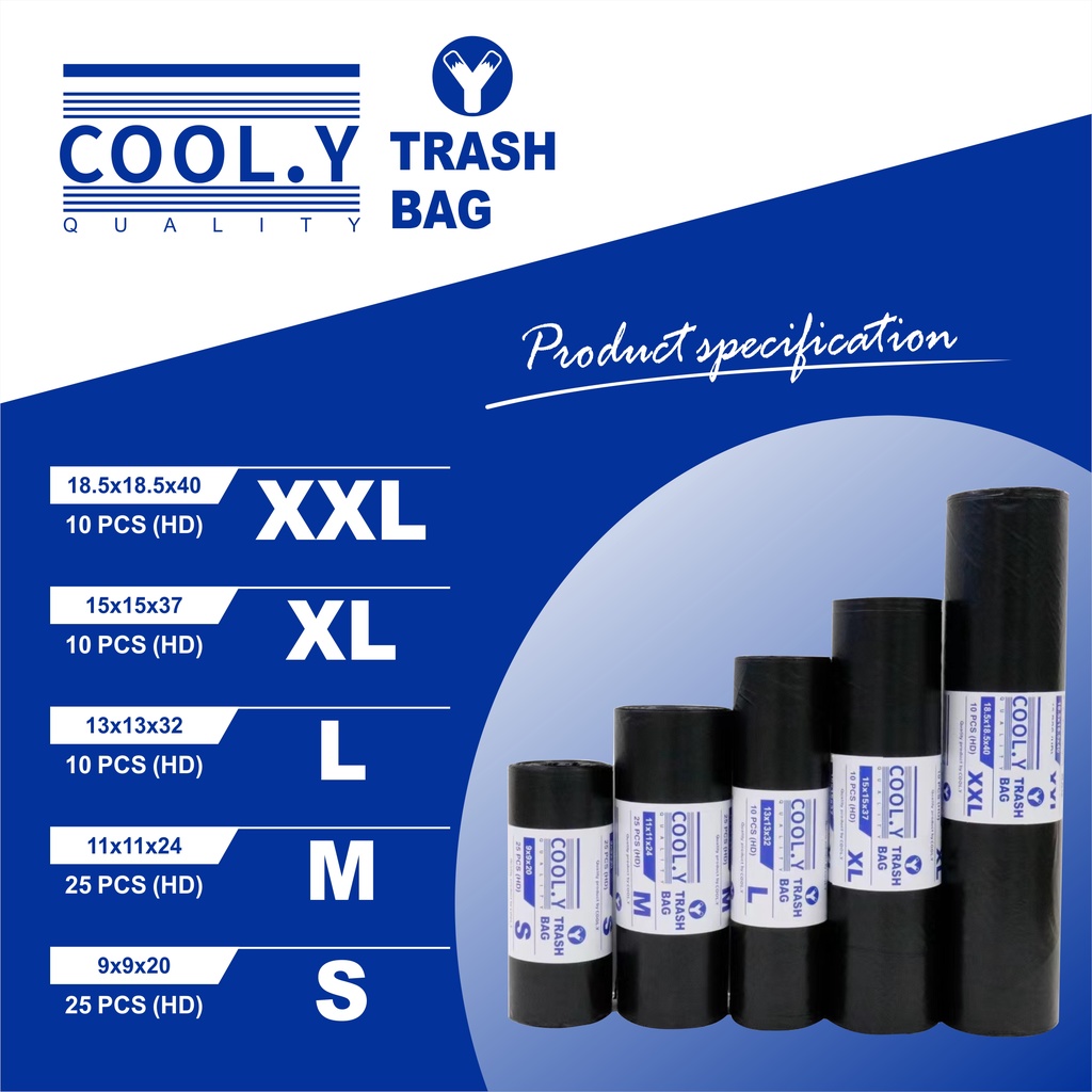 COOL.Y Trash Bag Biodegradable Trash bag Garbage bag Black (Small ...