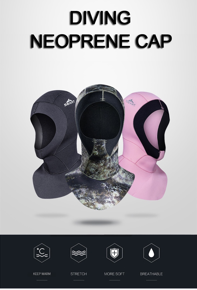 [COD] Sbart Full Face Scuba Diving Hoods Cap with Shoulder 3MM Neoprene ...