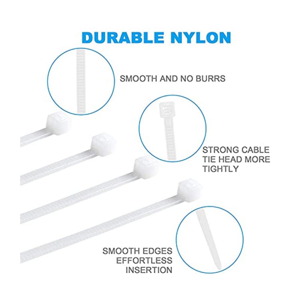 2b White Nylon Cable Zip Tie Cord String Strap Cb4250x250 250pcs ...