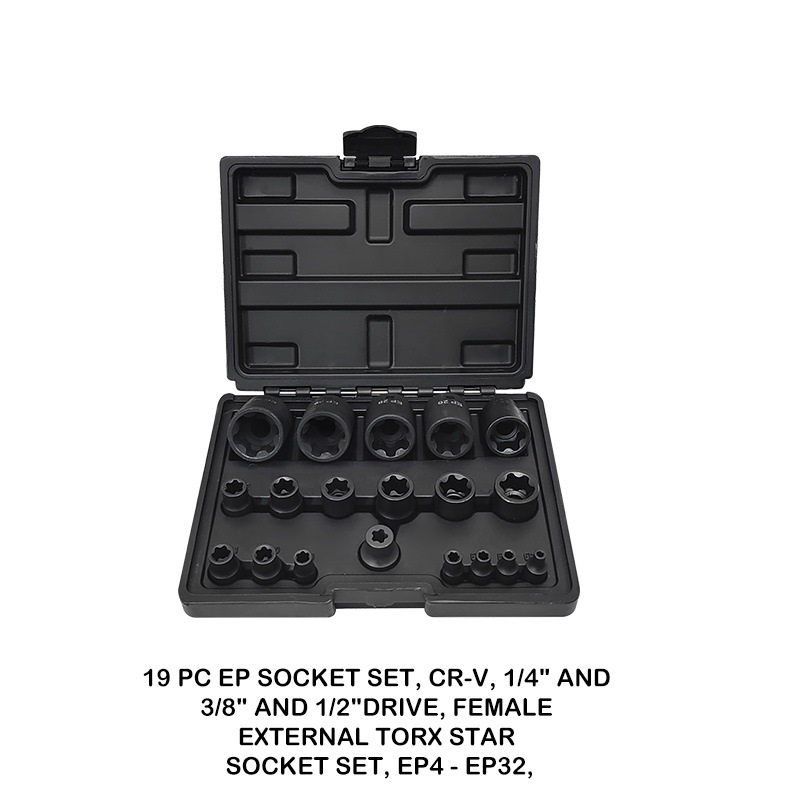FXTUL19pcs EP Socket Set 1/4'' 3/8'' 1/2''drive female External Torx ...