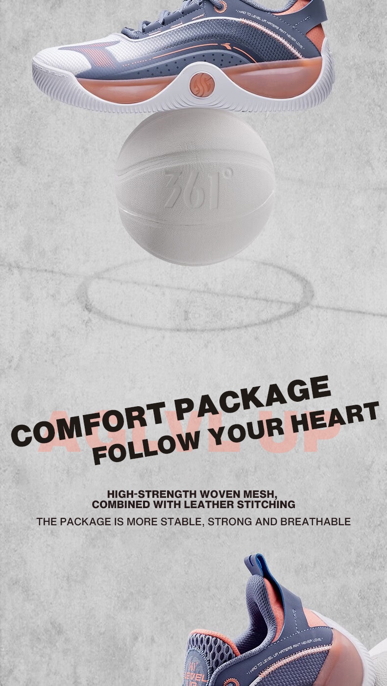 361 Degrees Ag2 Lvl Up Basketball Shoes Men Actual Combat Training ...