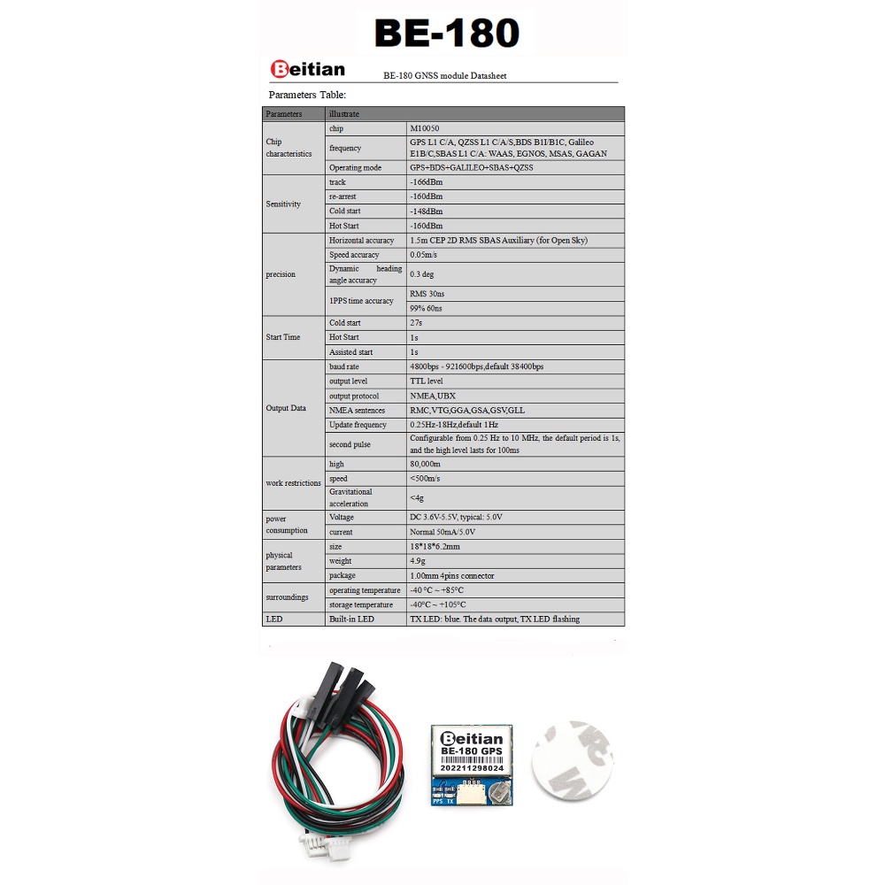 Beitian BE-180 BE-220 BE-280 BE-880 3.0V-5.0V TTL level GNSS Module GPS ...