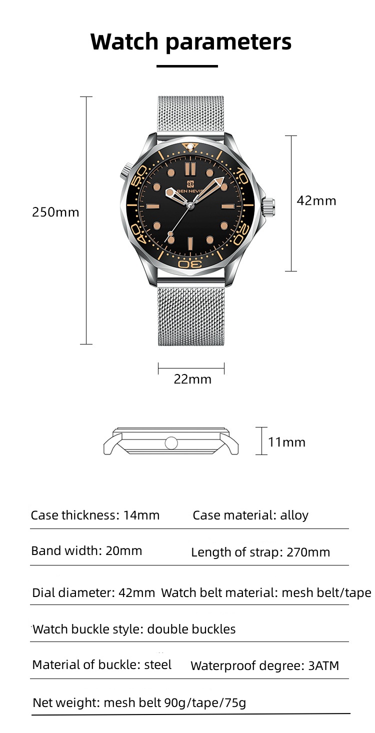 BEN NEVIS Brand Original Genuine Men's Watch New high-end business men ...