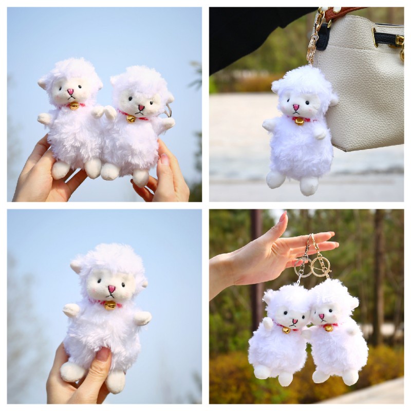 Strawberry Cute Lamb Plush Toy Bag Pendant Keychain Sheep Doll Birthday ...
