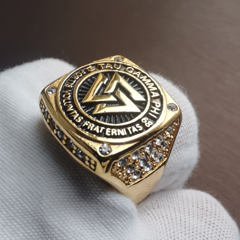 Stainless Steel Men's Ring Tau Gamma Phi Fraternity Ring with ...