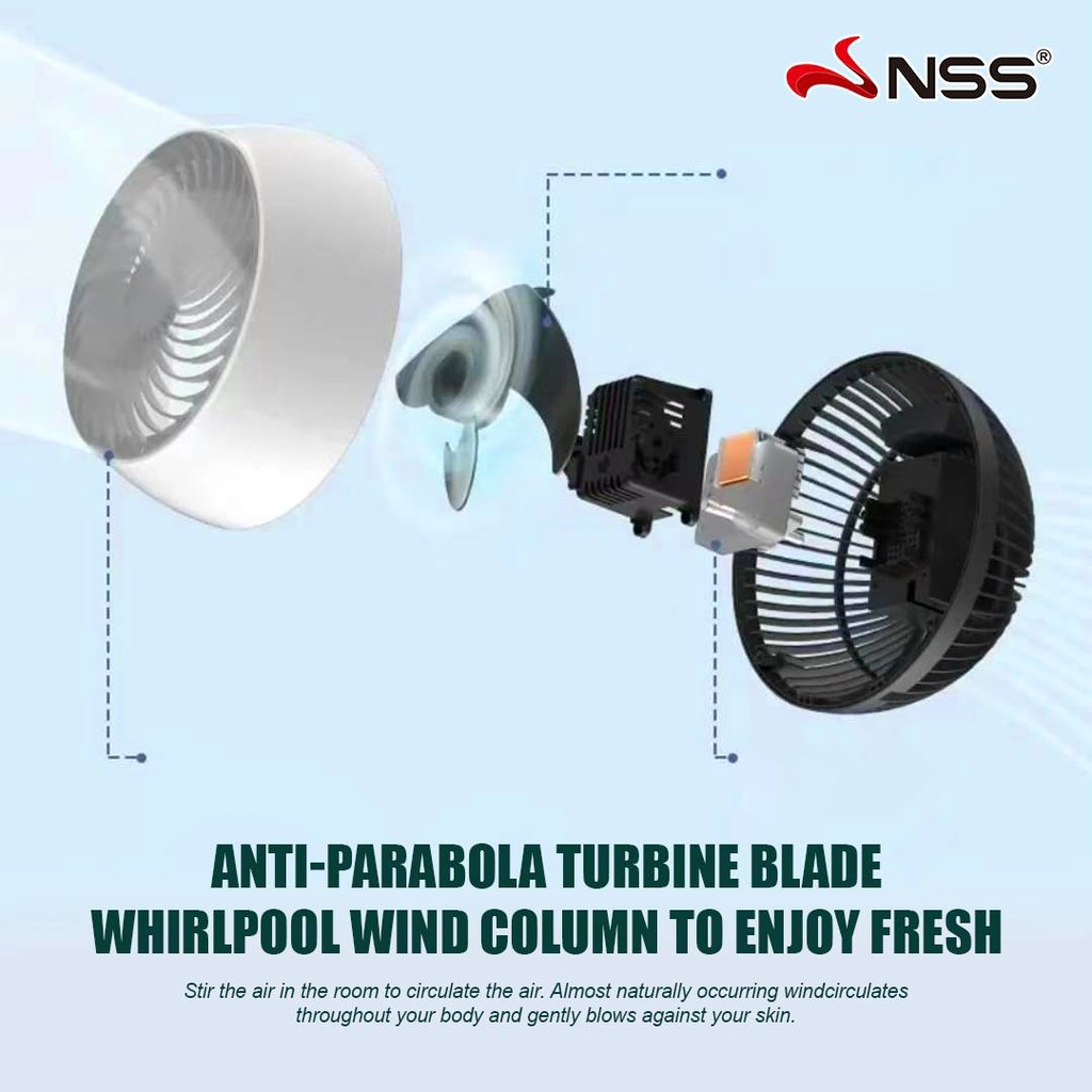 NSS Electric Fan 8 inch Air Circulation Household Stand Fan with 3 ...
